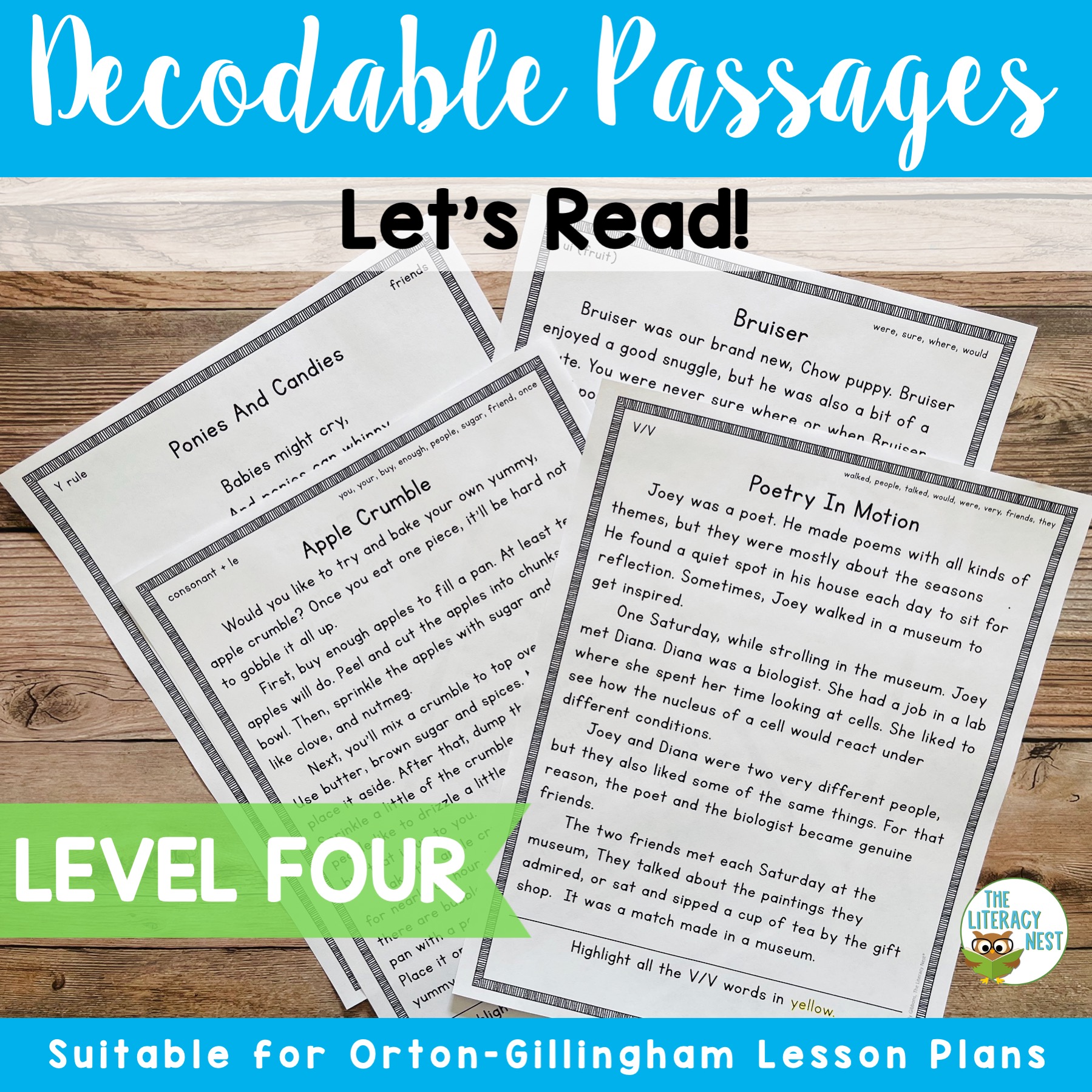 Decodable Passages for Orton-Gillingham Lessons Level 4 - The Literacy Nest