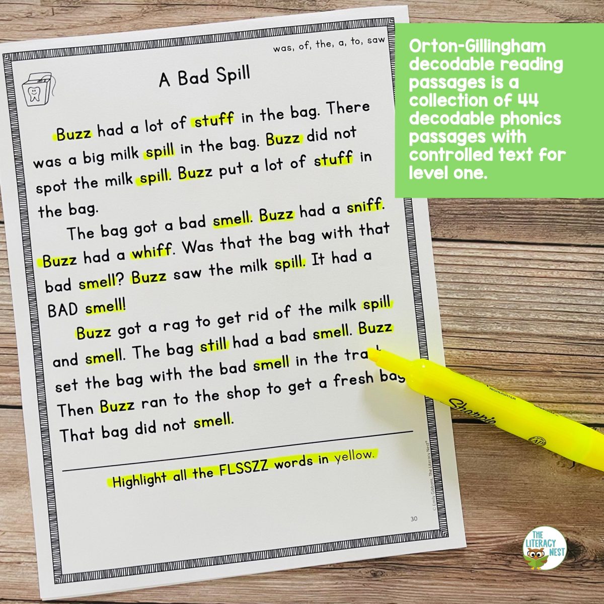 Orton-Gillingham Decodable Passages Level 1 - The Literacy Nest