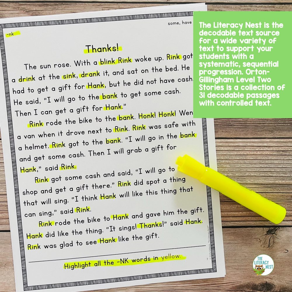 Orton-Gillingham Decodable Passages Level 2 - The Literacy Nest