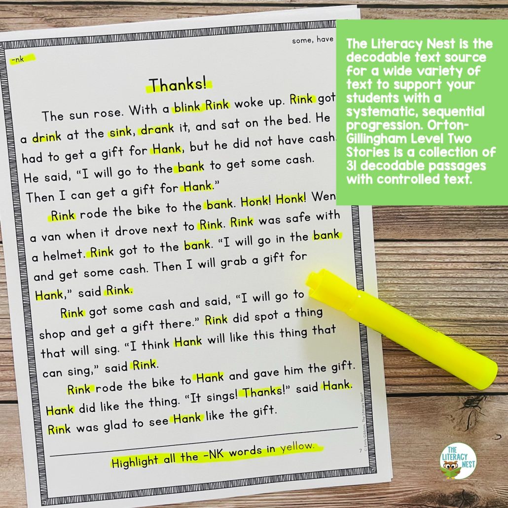 Orton-Gillingham Decodable Passages Level 2 - The Literacy Nest