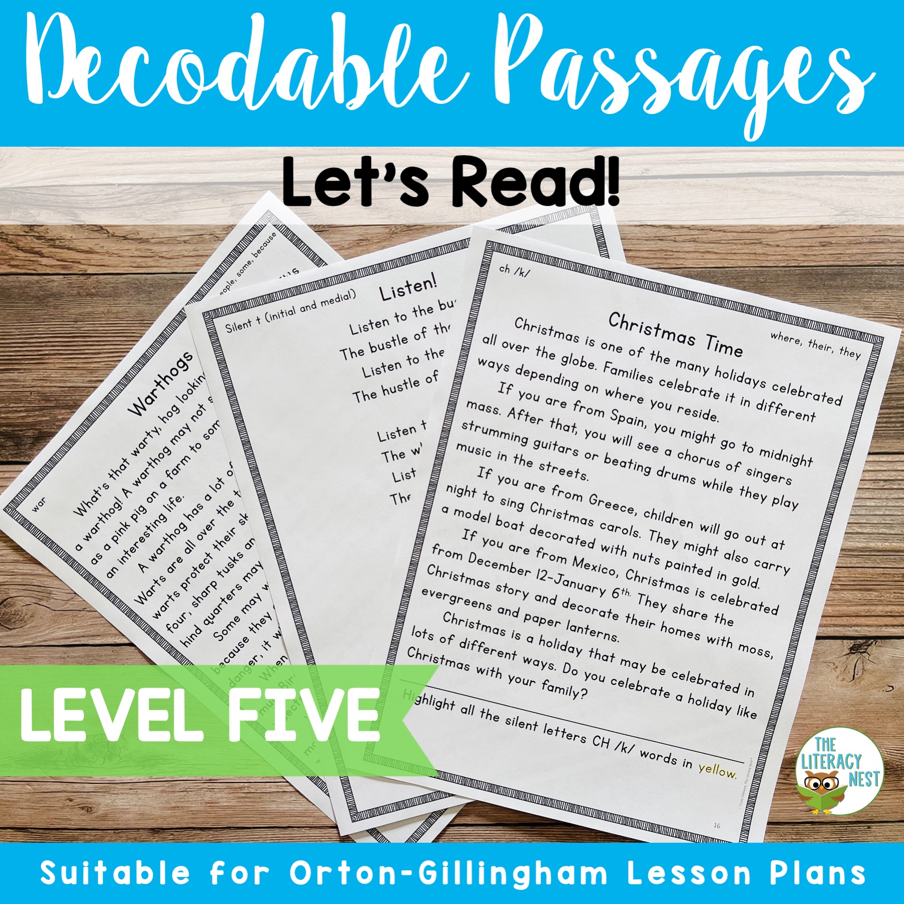 Decodable Passages for Orton-Gillingham Lessons Level 5 - The Literacy Nest