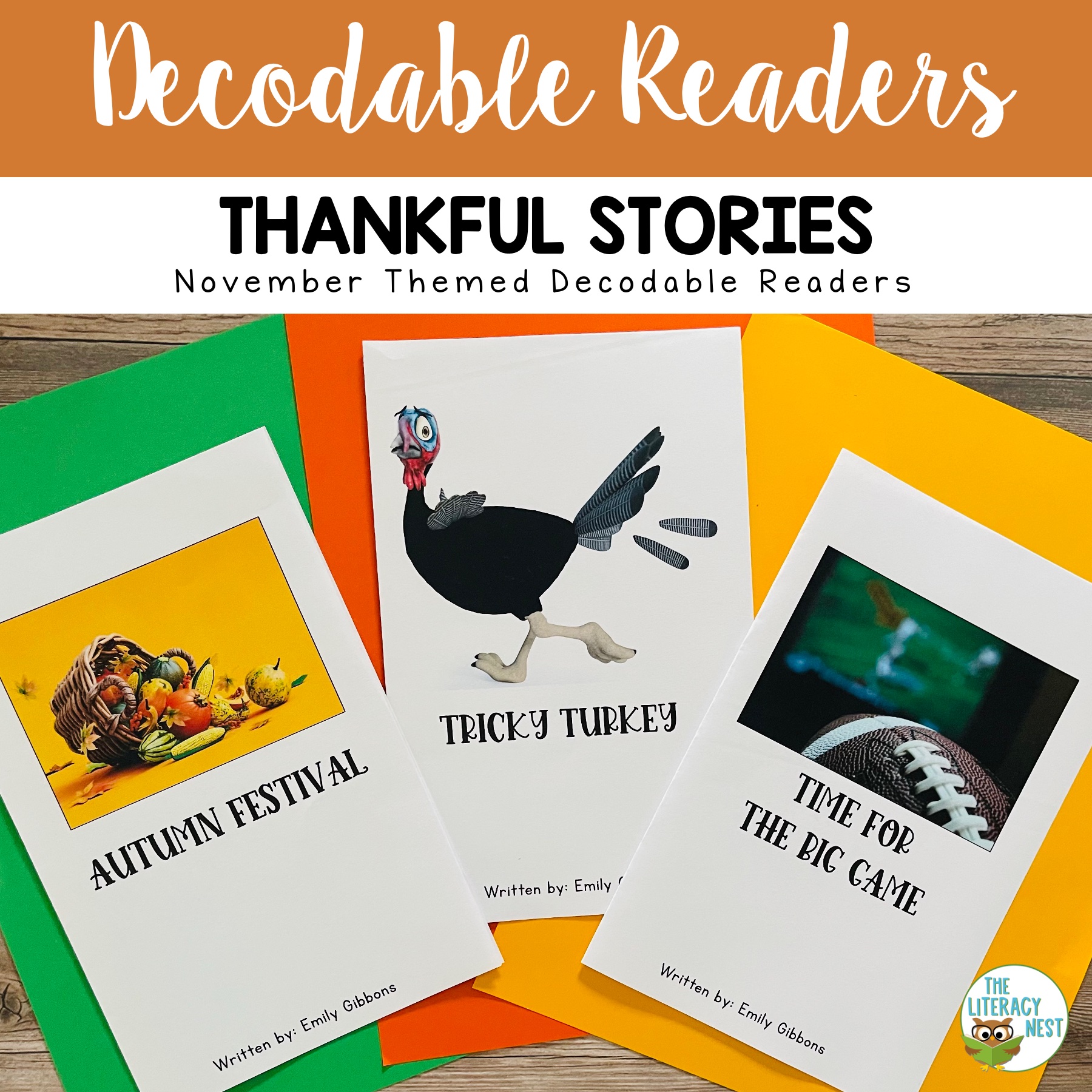 Decodable Readers Thanksgiving Theme Includes Digital - The Literacy Nest