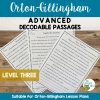 Decodable Passages for Advanced Orton-Gillingham Lessons Level 3 - The ...