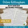 Decodable Passages for Advanced Orton-Gillingham Lessons Level 5 - The ...