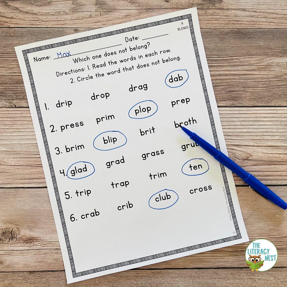 Consonant Blends (Initial R) Worksheets Activities for Orton-Gillingham ...