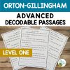 Advanced Orton-Gillingham Decodable Passages Lessons Level 1 - The ...
