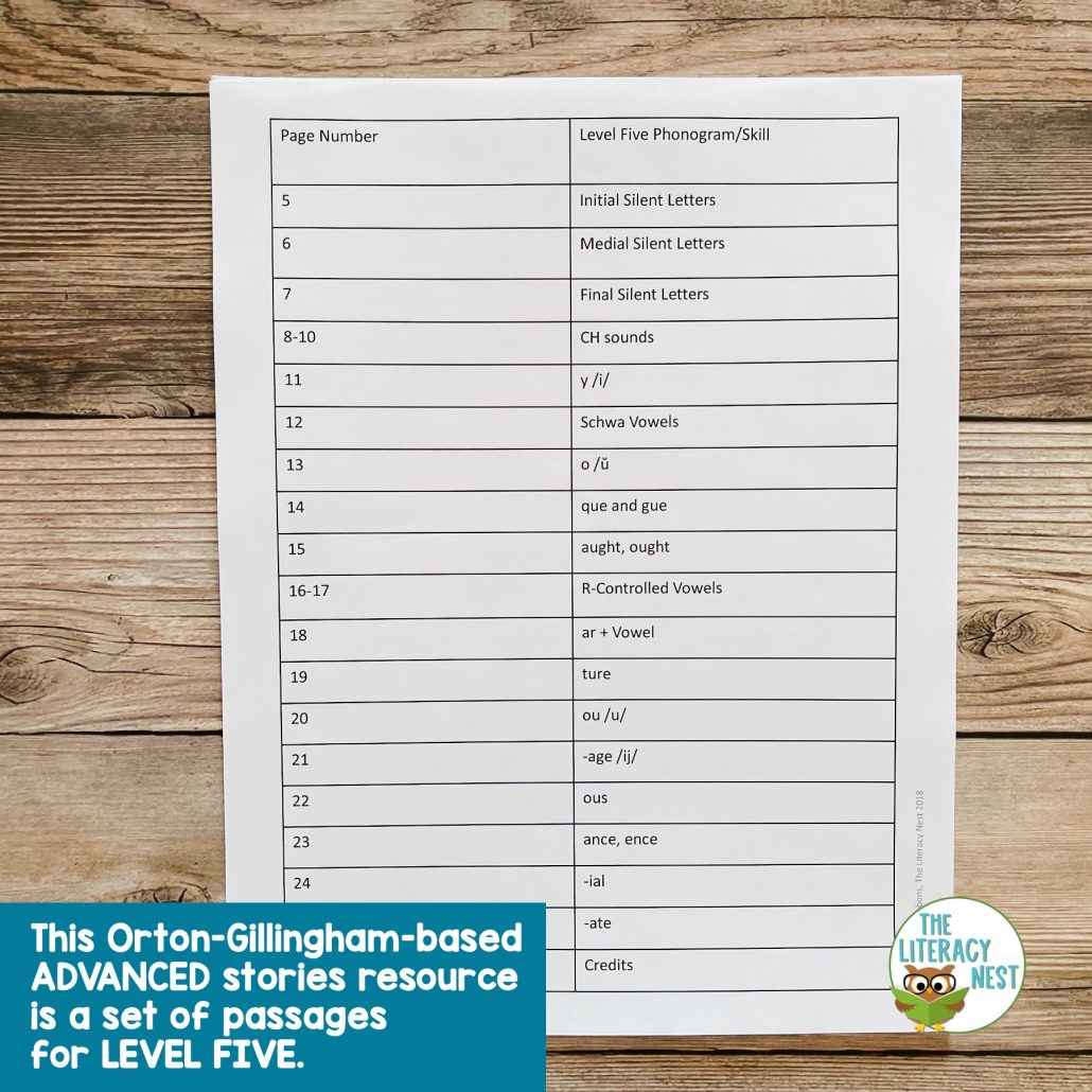 Advanced Orton-Gillingham Decodable Passages Lessons Level 5 - The ...