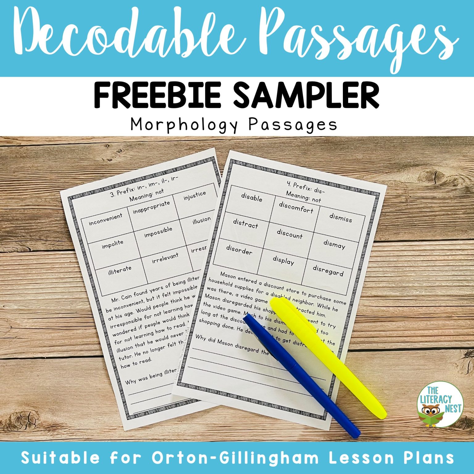 Decodable Passages for Prefixes and Suffixes FREEBIE - The Literacy Nest