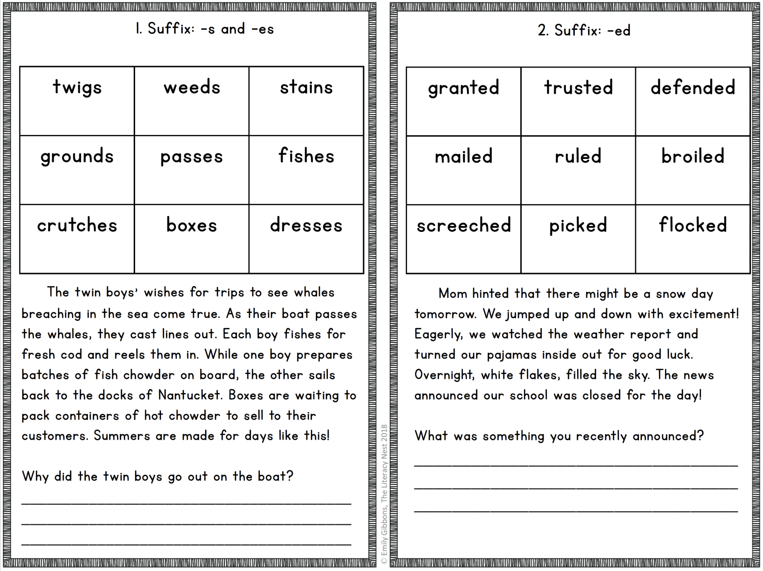 Decodable Passages for Prefixes and Suffixes FREEBIE - The Literacy Nest