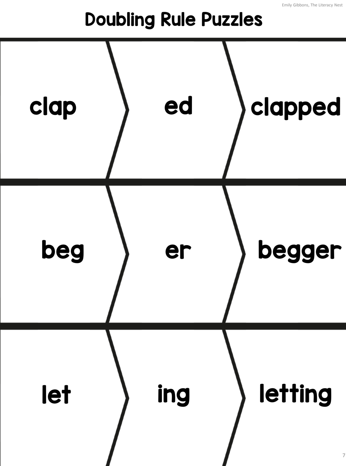 Phonics Packs: The Doubling Rule | Spelling Rule Orton Gillingham ...