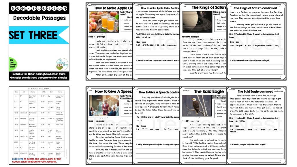 Nonfiction Decodable Passages to Supports Science of Reading Set 3 ...