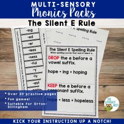 Orton-Gillingham Spelling Rule: Silent E Rule Multisensory Activities ...
