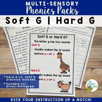Hard and Soft G Phonics Activities for Orton Gillingham Lessons - The ...