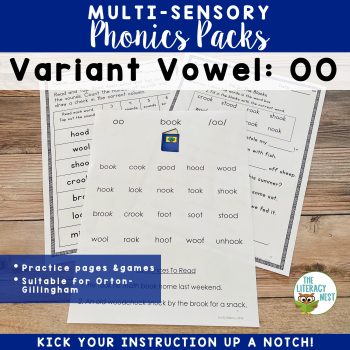 Vowel Teams OO Worksheets and Activities for Orton-Gillingham Lessons ...