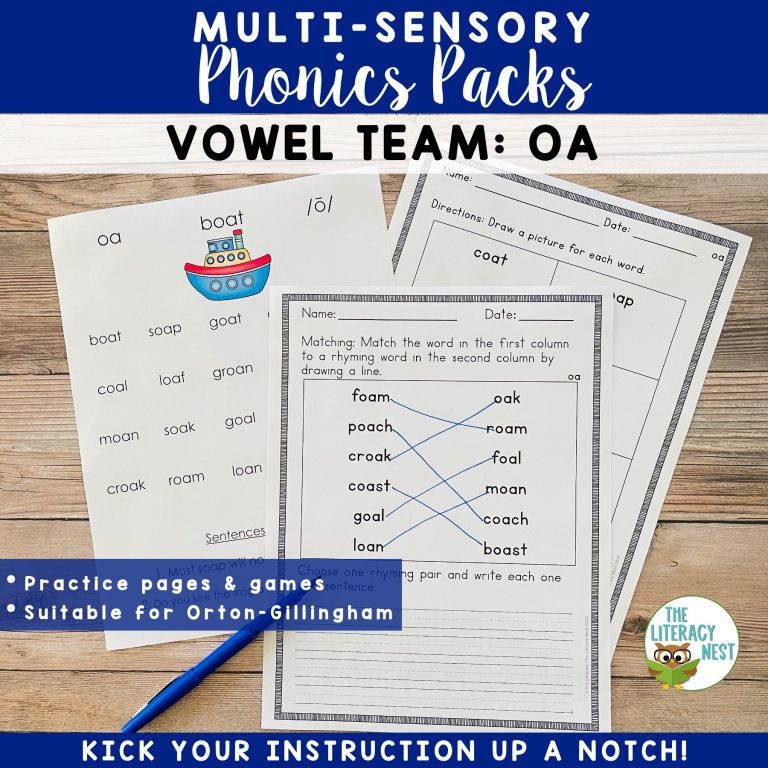 Vowel Teams OO Worksheets and Activities for Orton-Gillingham Lessons ...