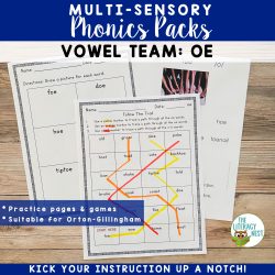 Vowel Team OE | Orton-Gillingham Multisensory Phonics Structured ...