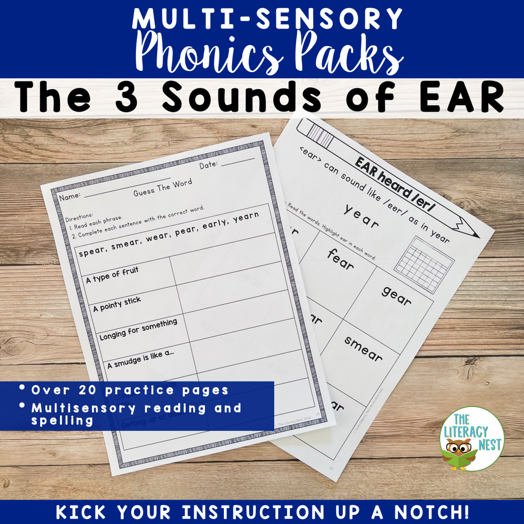 Orton-Gillingham Activities Sounds of EAR Multisensory Reading and ...