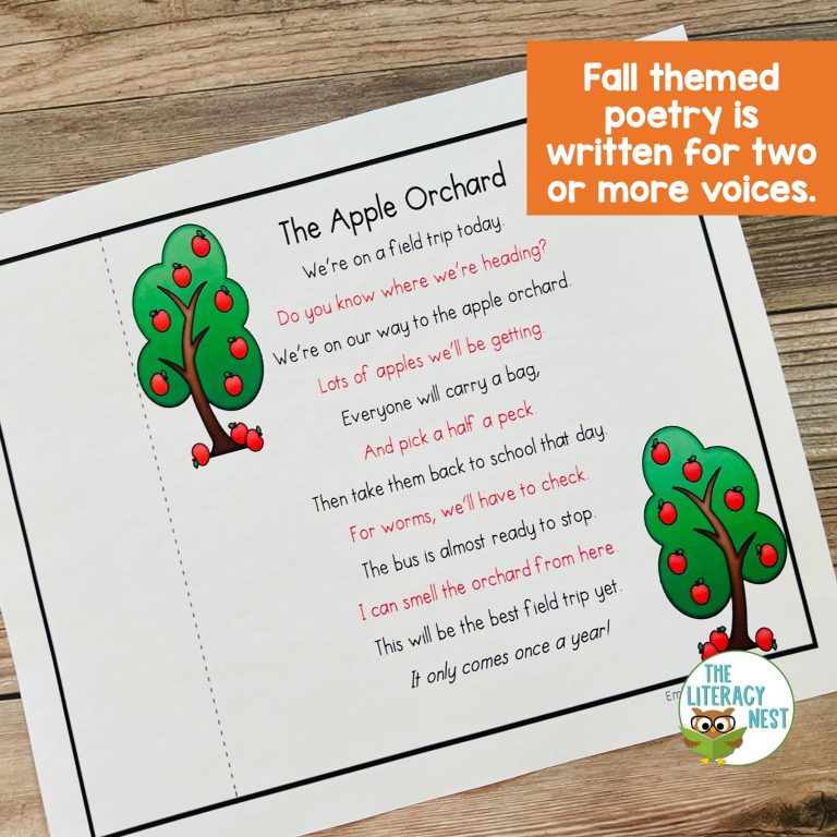 Apple Poems for Fluency Practice - The Literacy Nest
