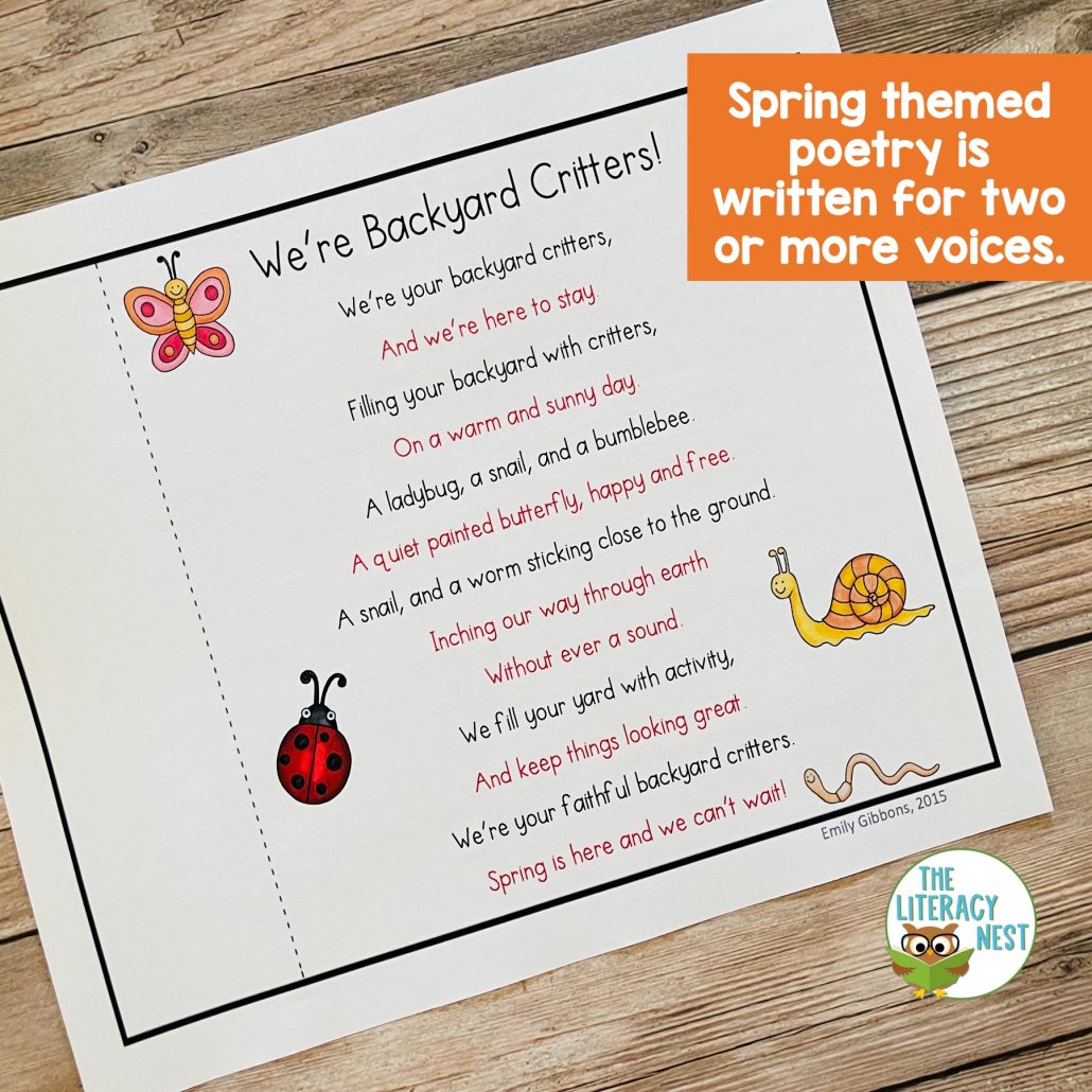 Spring Poems for Fluency Practice - The Literacy Nest