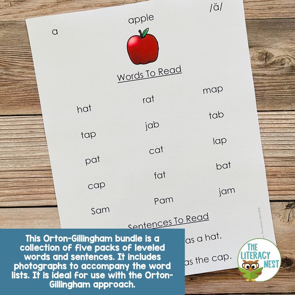 Orton Gillingham Spelling Lists and Sentences BUNDLE - The Literacy Nest