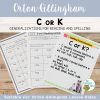 C or K Spelling Rules for Orton-Gillingham Lessons - The Literacy Nest