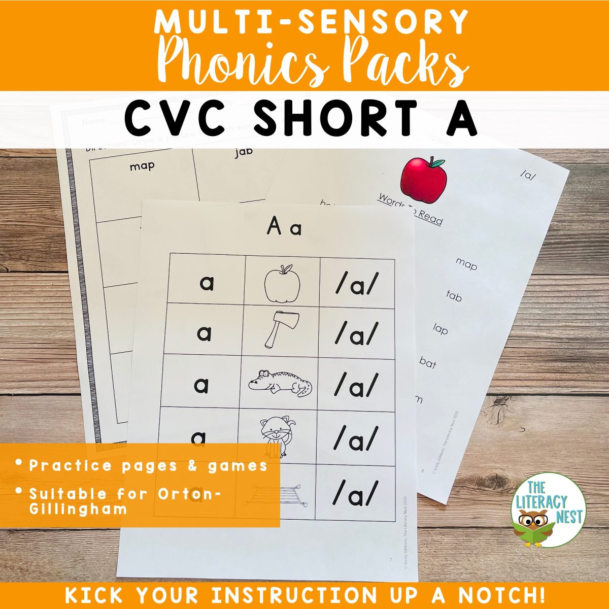 Phonics: CVC Short A | Multisensory Orton-Gillingham Activities Lessons ...