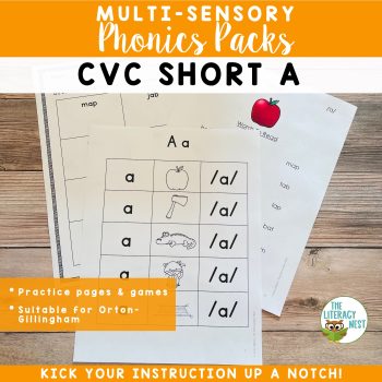 Phonics: CVC Short A | Multisensory Orton-Gillingham Activities Lessons ...