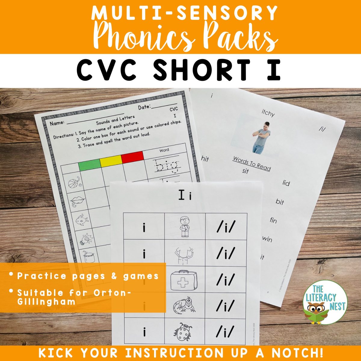 CVC Short I Multisensory Phonics Orton-Gillingham Activities - The ...