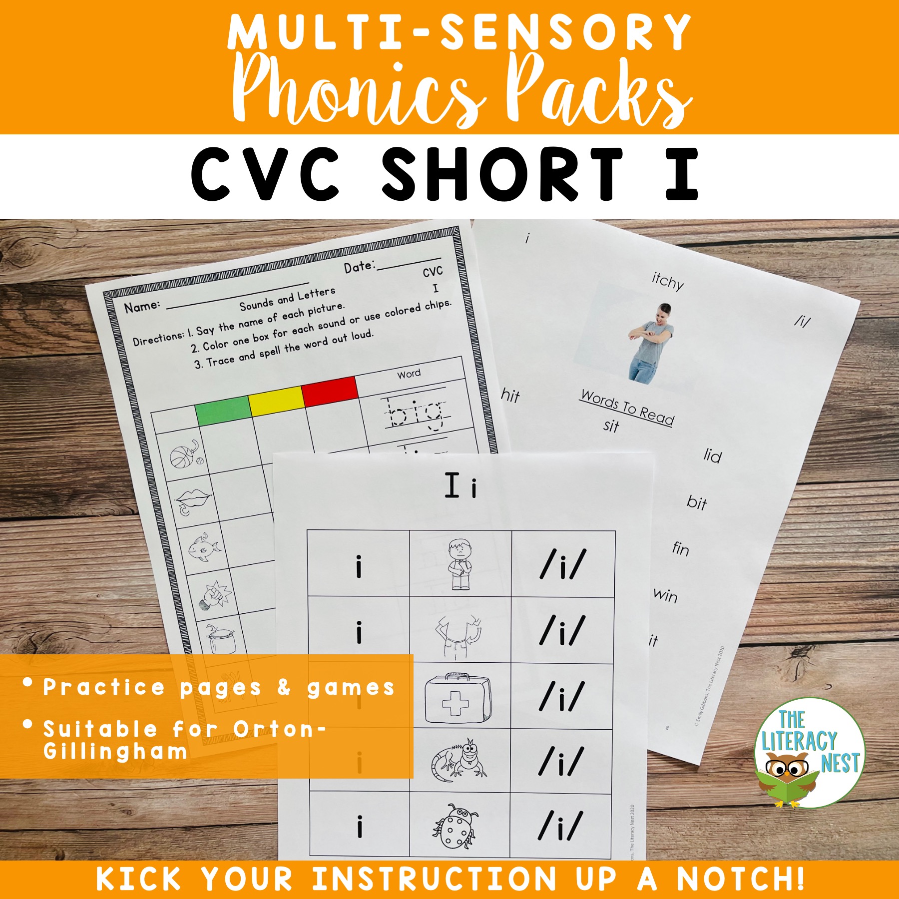 CVC Short I Multisensory Phonics Orton-Gillingham Activities - The ...