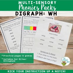 Digraph WH Worksheets and Activities for Orton-Gillingham Lessons - The ...