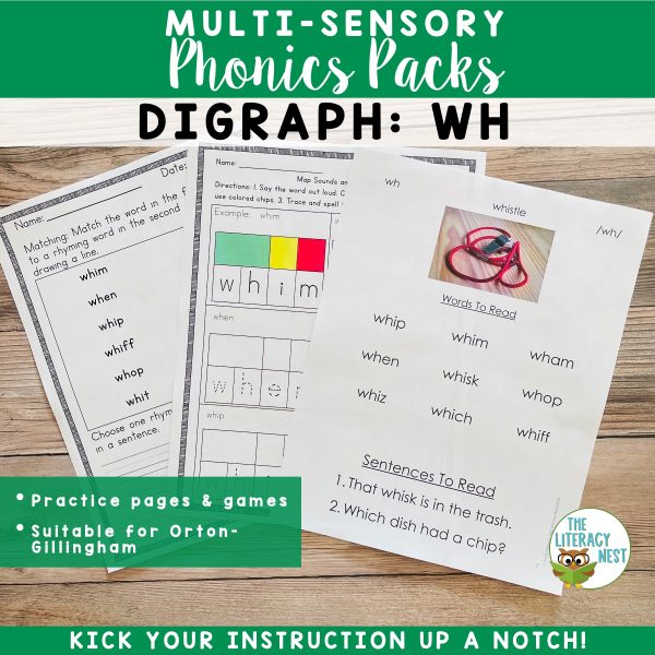 Digraph WH Worksheets and Activities for Orton-Gillingham Lessons - The ...