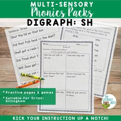Digraph SH Worksheets and Activities for Orton-Gillingham Lessons - The ...