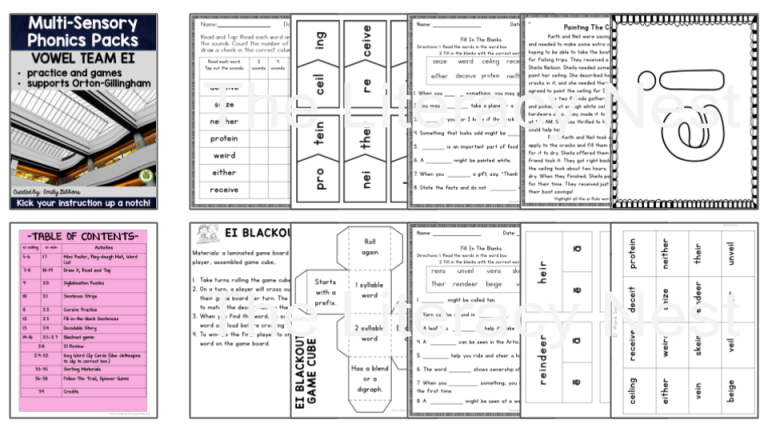 Vowel Team : EI | Orton-Gillingham Multisensory Phonics Structured ...