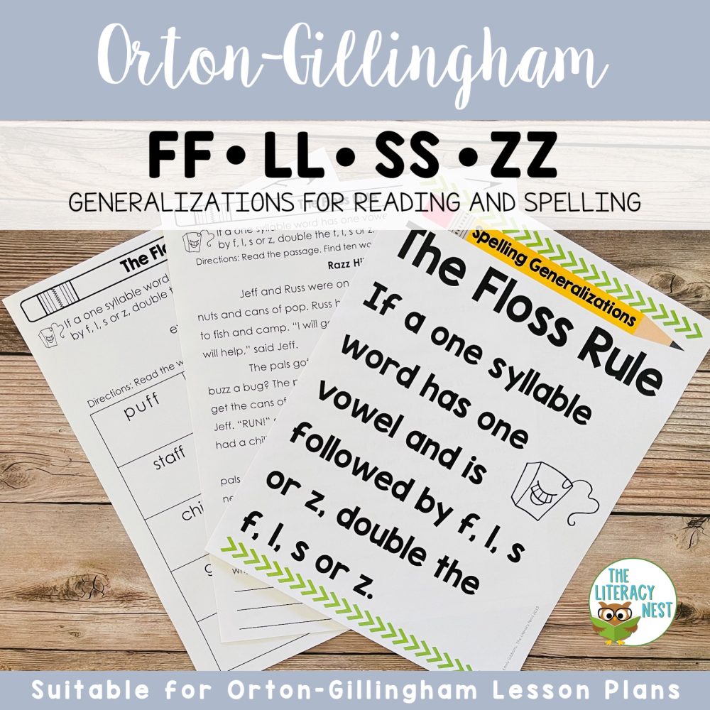 The Floss Rule Spelling Rules for Orton-Gillingham Lessons - The ...