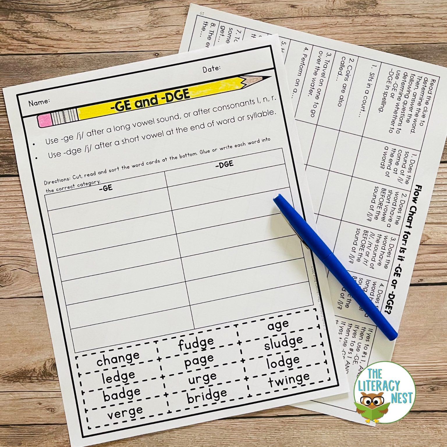GE and DGE Spelling Rules for Orton-Gillingham Lessons - The Literacy Nest