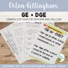 GE and DGE Spelling Rules for Orton-Gillingham Lessons - The Literacy Nest