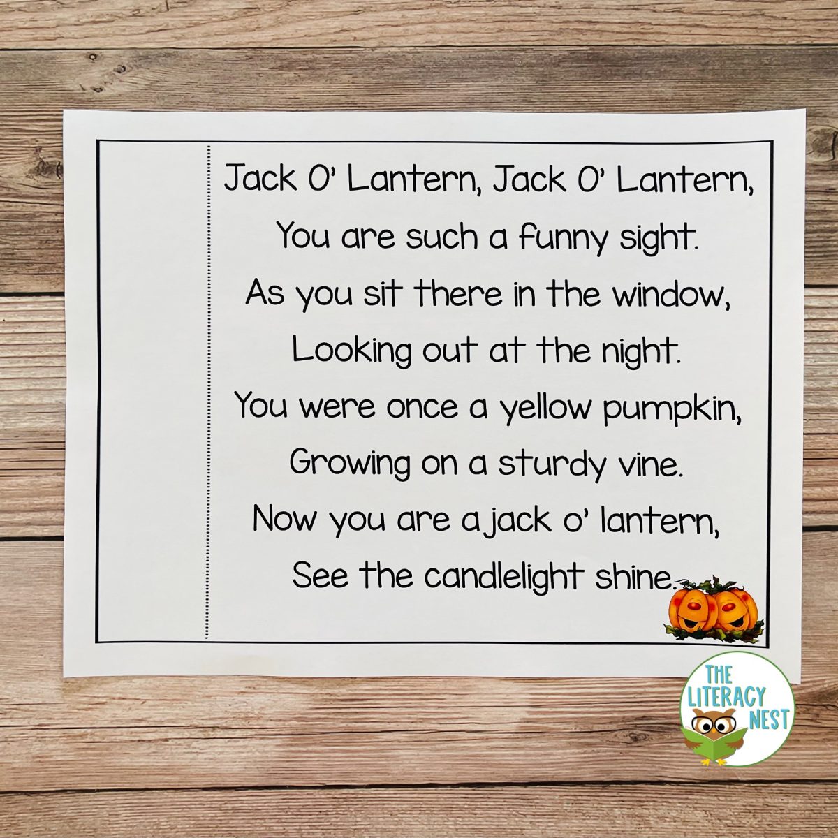 Halloween Song Book Freebie: Jack O' Lantern - The Literacy Nest