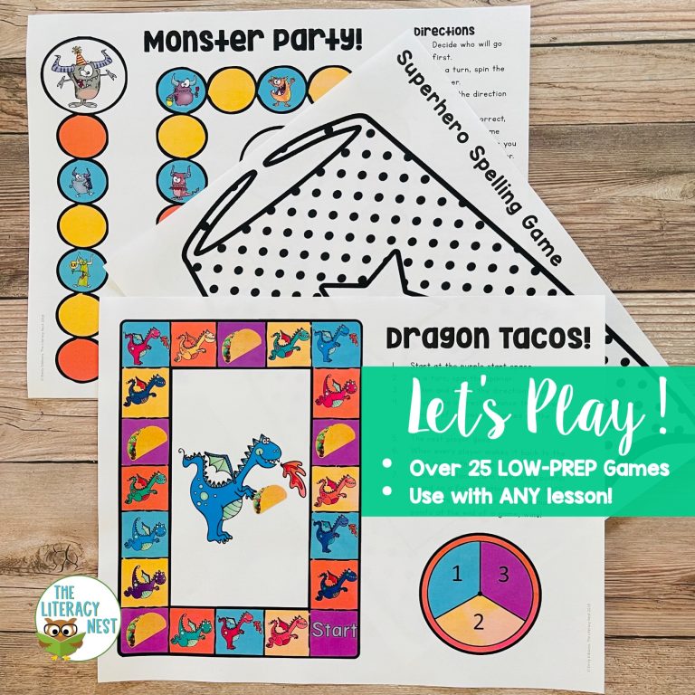 Low-Prep Game Boards with Editable Activity Templates - The Literacy Nest