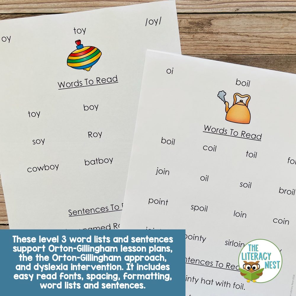 Decodable Word Lists & Sentences for Orton Gillingham Lessons Level 3 ...