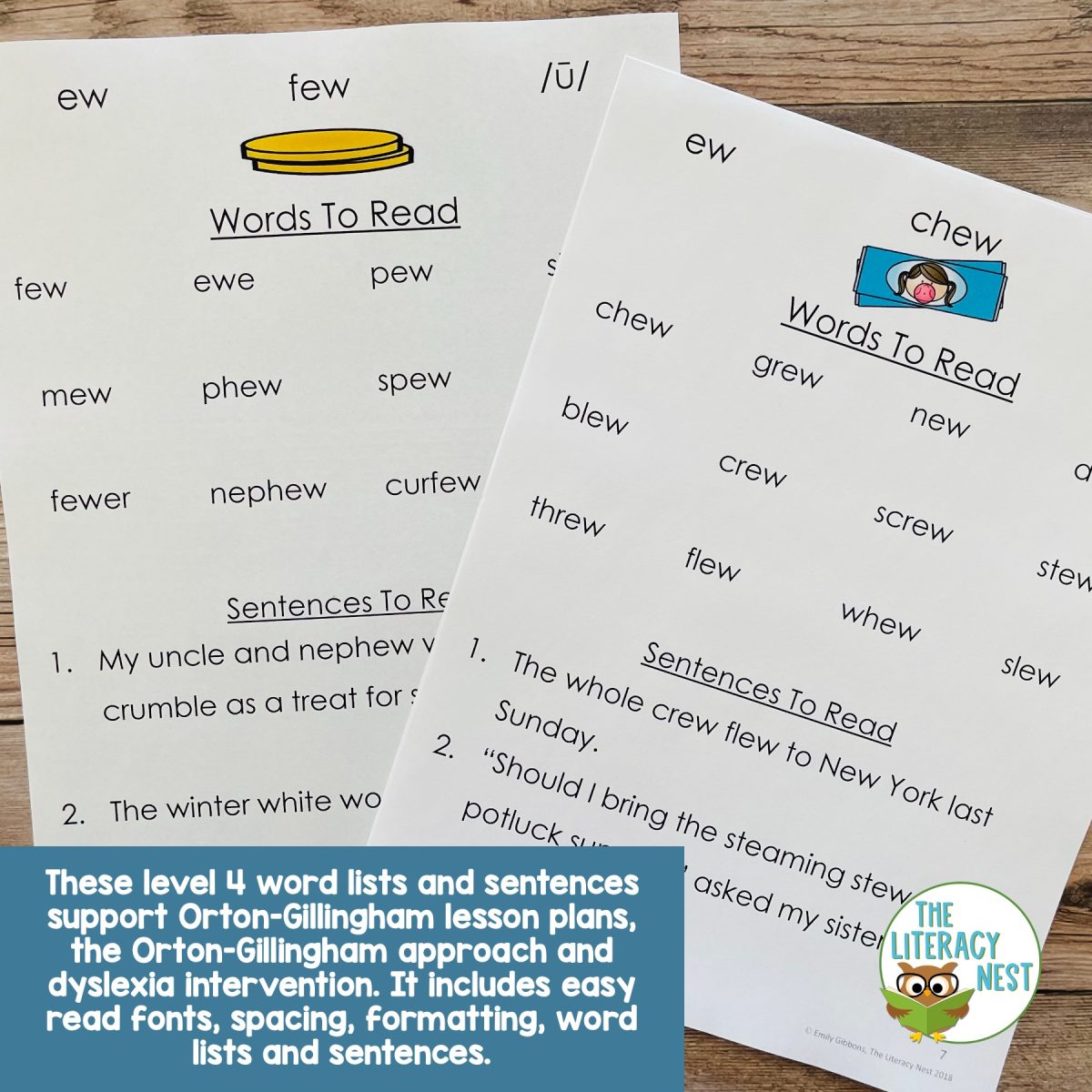 Decodable Word Lists and Sentences for Orton Gillingham Lessons Level 4 ...