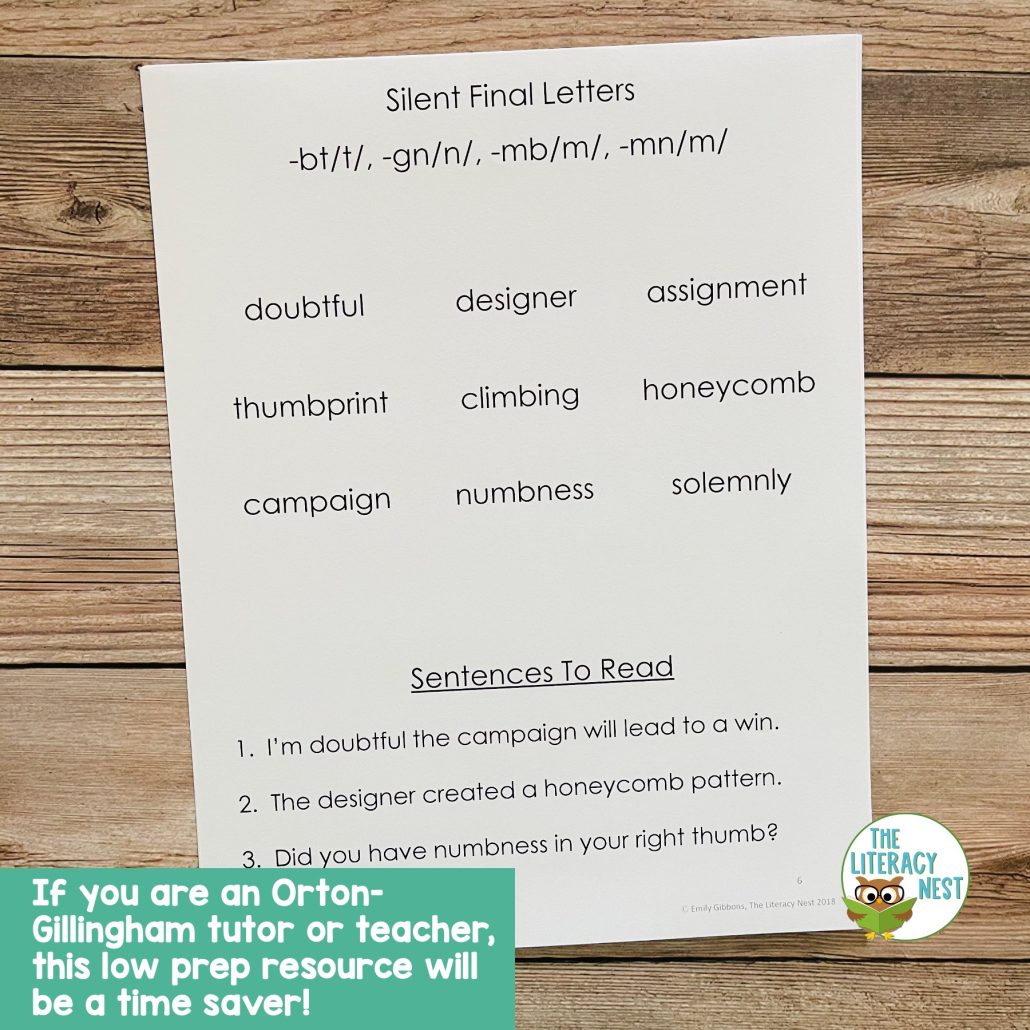 Decodable Word Lists & Sentences for ADVANCED Orton Gillingham Level 5 ...