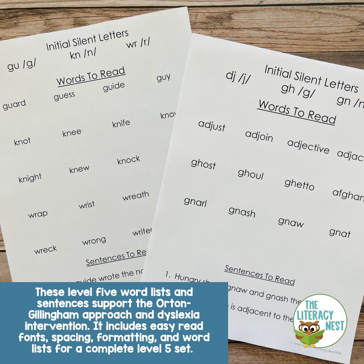 Decodable Word Lists & Sentences for Orton Gillingham Lessons Level 5 ...