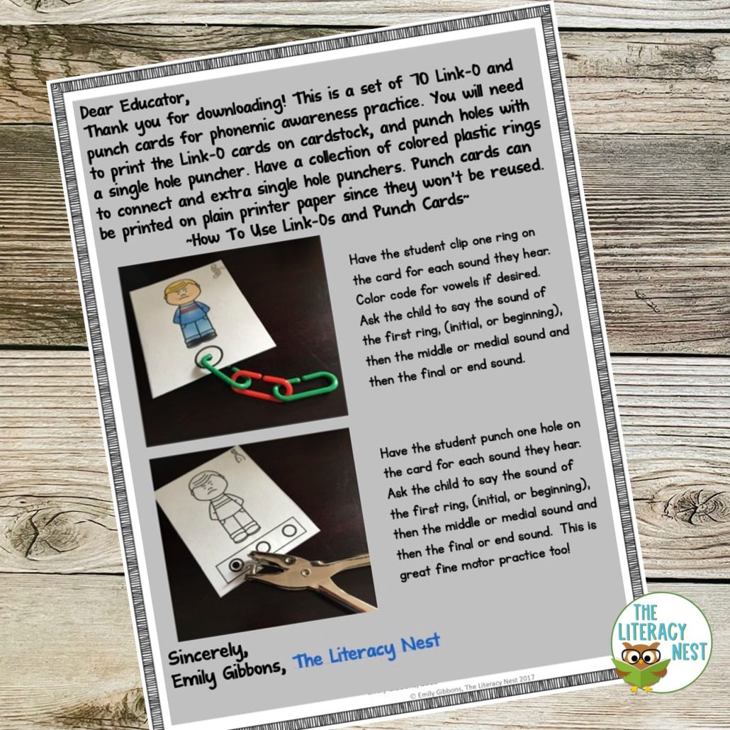 Phonemic Awareness Practice Activity LINK-O Cards FREEBIE - The ...