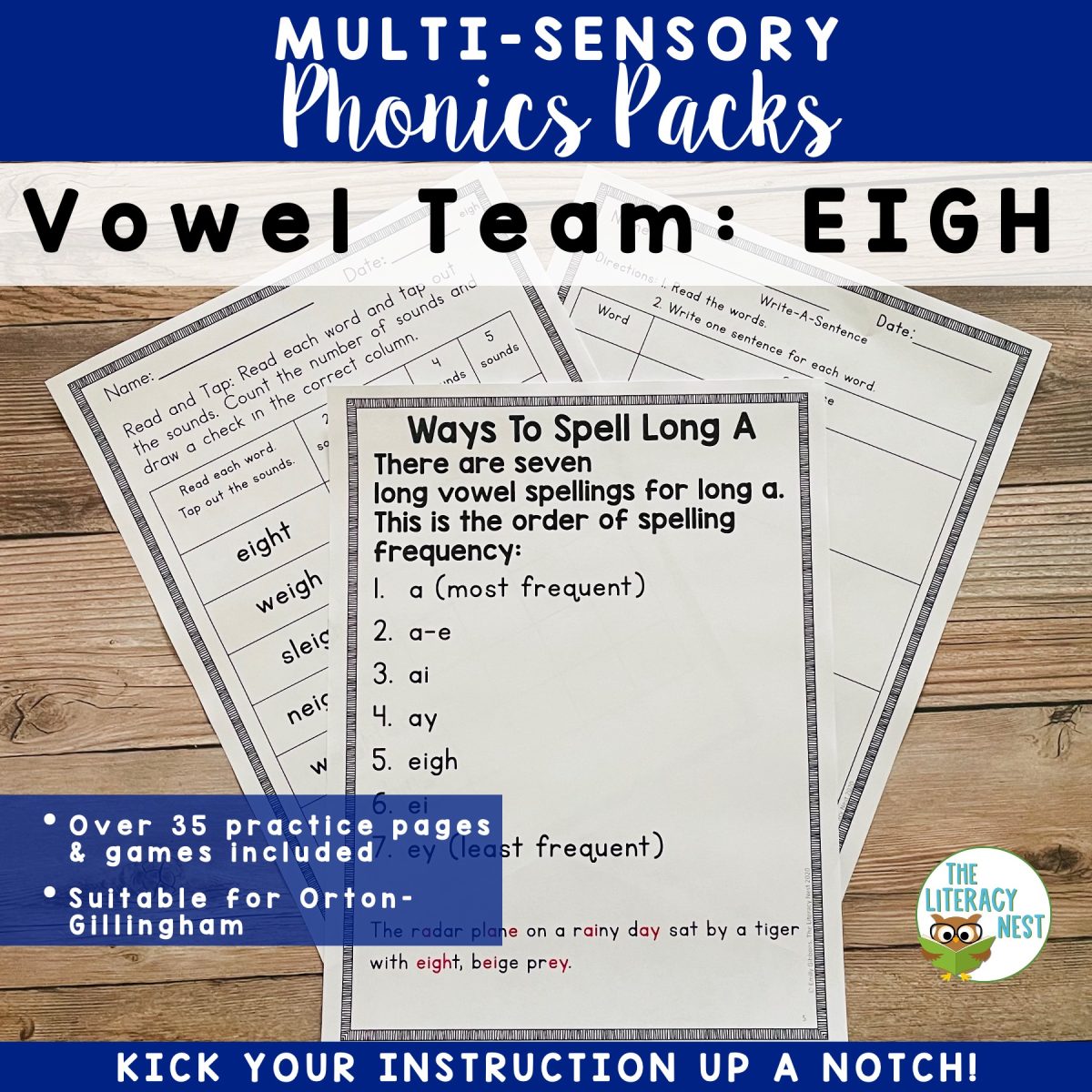 Vowel Team Activities EIGH for Orton-Gillingham Lessons - The Literacy Nest