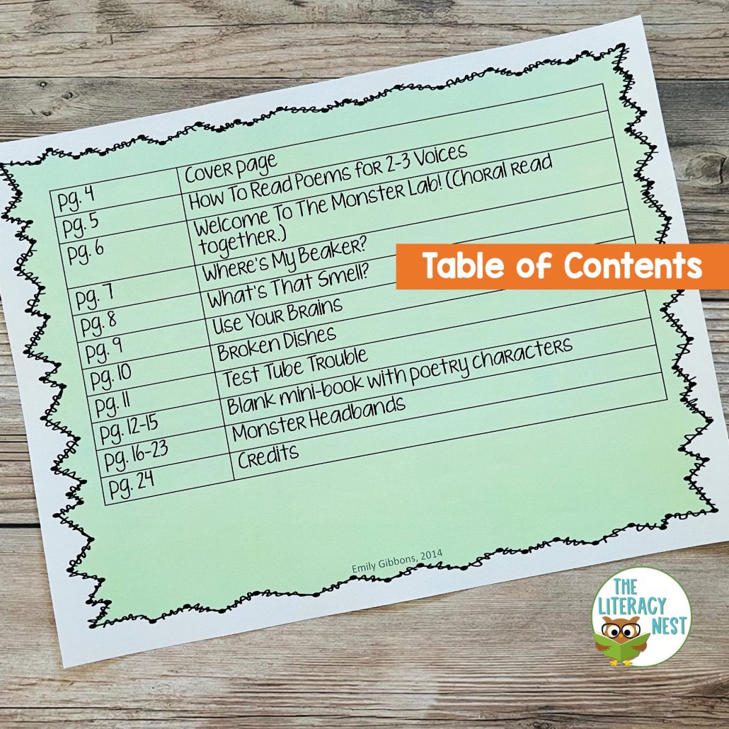 Halloween Poetry for Fluency Practice Monster Theme - The Literacy Nest