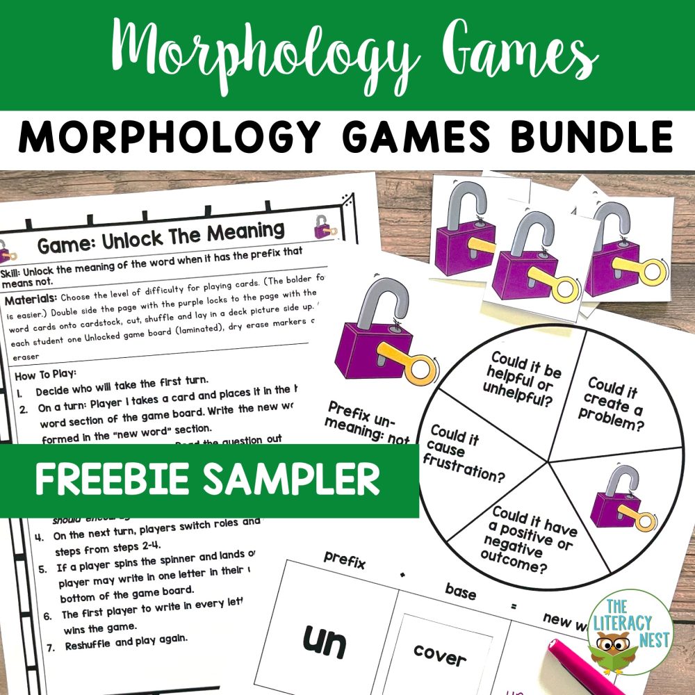 Orton-Gillingham Morphology Games FREEBIE - The Literacy Nest