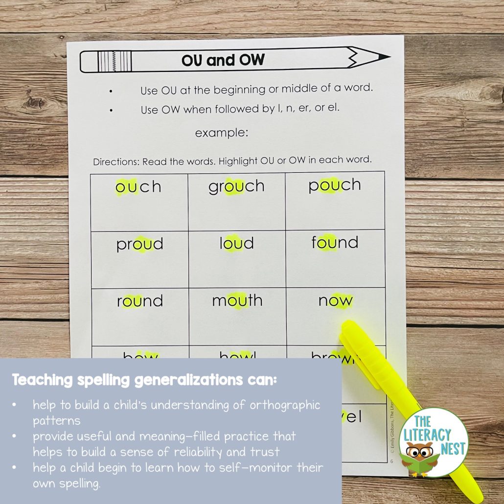 OU and OW Spelling Rules for Orton-Gillingham Lessons - The Literacy Nest
