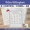 R-Controlled Vowel: AR | Orton-Gillingham Multisensory Phonics Activity ...