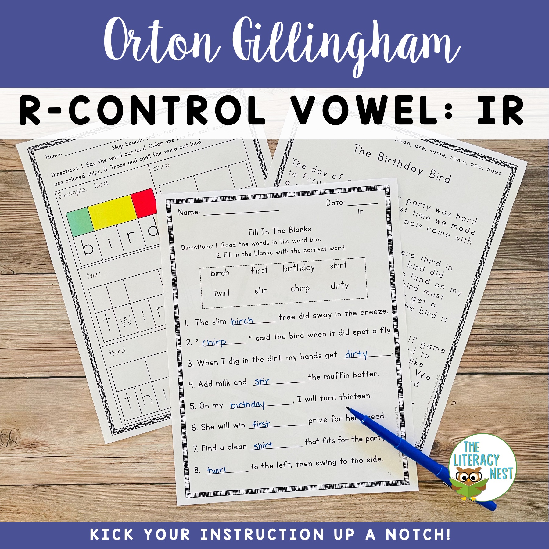 R-Controlled Vowel: IR | Orton-Gillingham Multisensory Phonics Activity ...