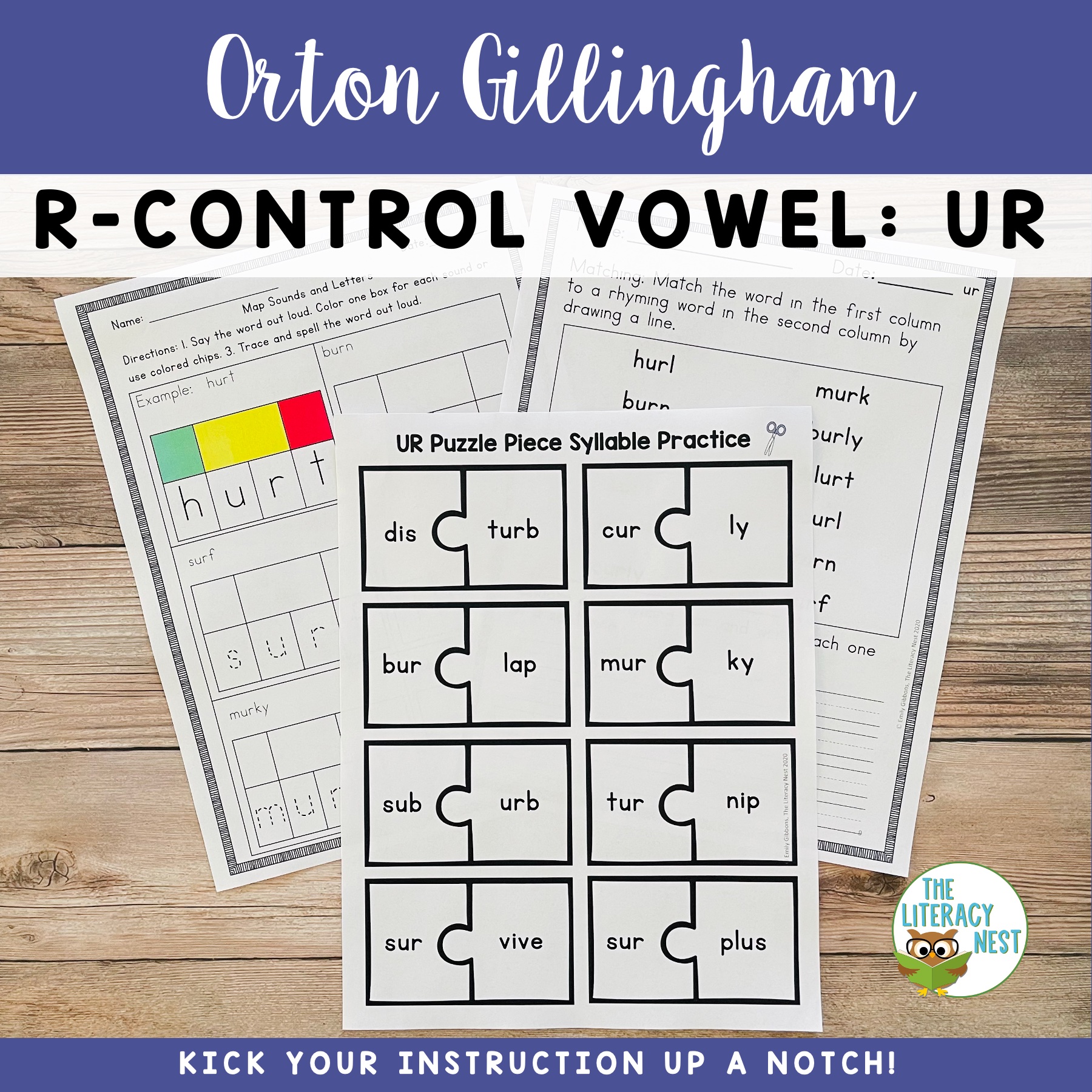 R-Controlled Vowel: UR | Orton-Gillingham Multisensory Phonics Activity Literacy - The Literacy Nest